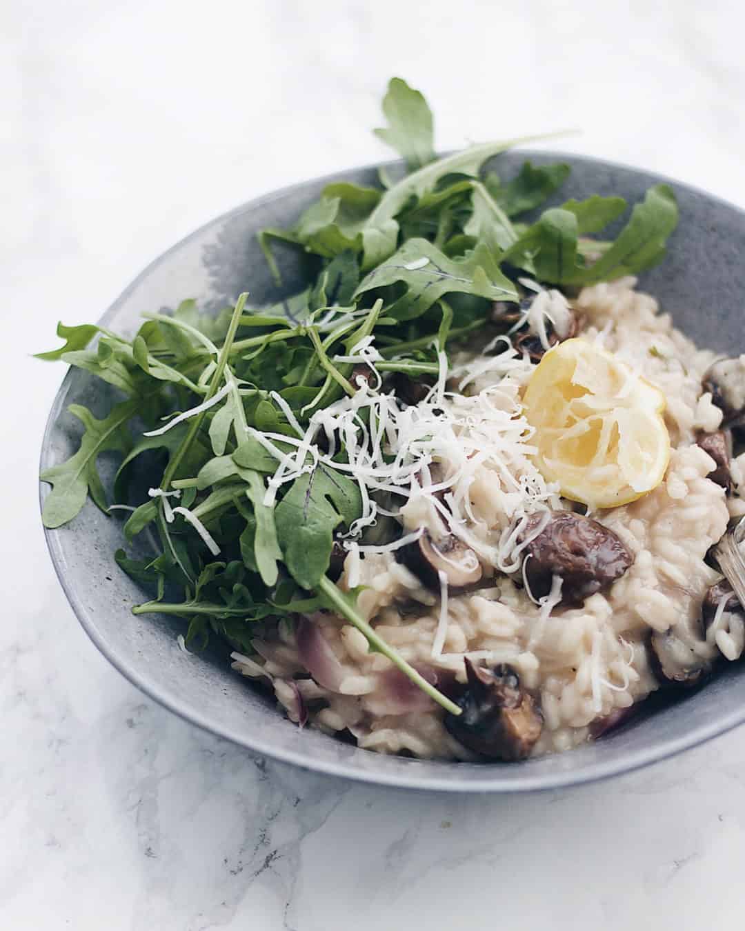Vegan Roasted Mushroom Risotto - Cupful of Kale