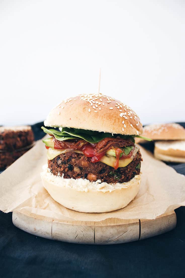 Spicy Chickpea & Black Bean Burgers - Cupful of Kale