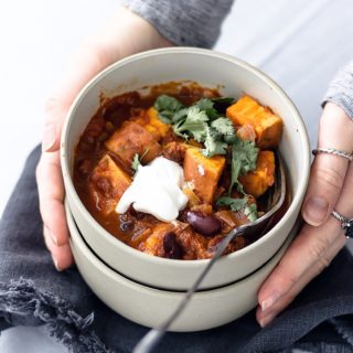 Weeknight, one-pot sweet potato and kidney bean chilli
