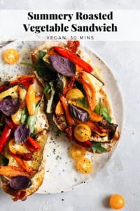 Summer Roasted Vegetable Toasted Sandwich - Cupful of Kale