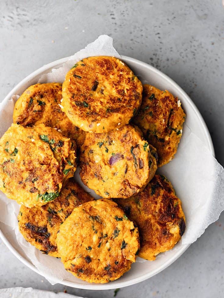 Curried Sweet Potato and Chickpea Patties - Cupful of Kale