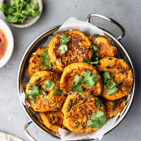 Curried Sweet Potato and Chickpea Patties - Cupful of Kale