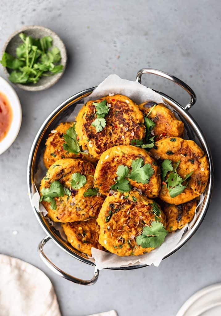 Curried Sweet Potato and Chickpea Patties - Cupful of Kale