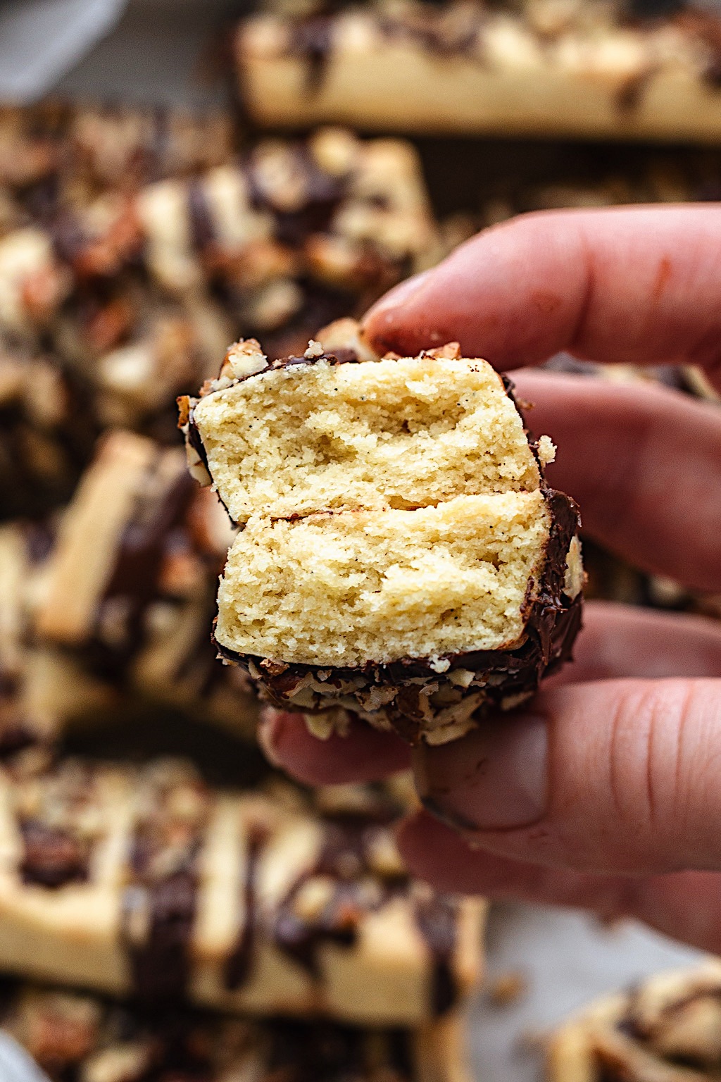 Vanilla Shortbread with Chocolate and Maple Pecans - Cupful of Kale